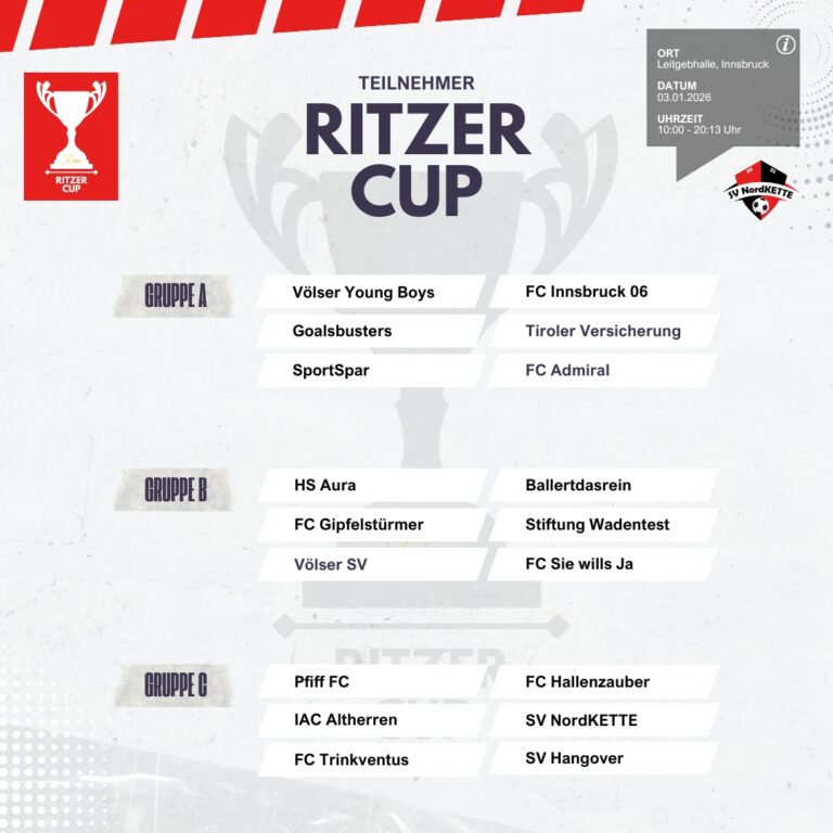 RITZER CUP 2026 - DER SPIELPLAN STEHT - SV NordKETTE